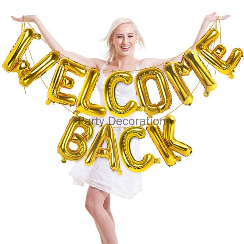 Welcome Back Letter Balloons 16 Inch Foil Mylar Balloon Welcome Back ...
