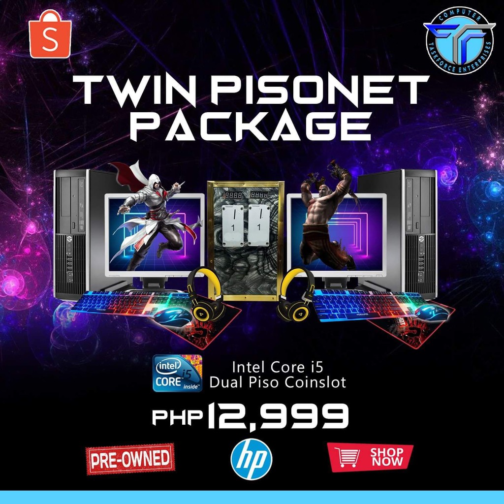 TWIN PISONET PACKAGE | INTEL CORE i5 4GB RAM 250GB HDD | BUILT-IN VIDEO ...
