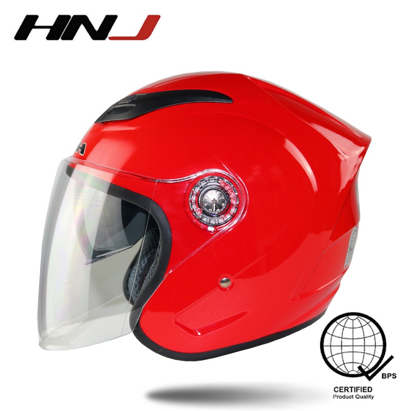 HNJ A4-003-D Half Face Dual Visor Helmet For Motorcycle With Icc ...
