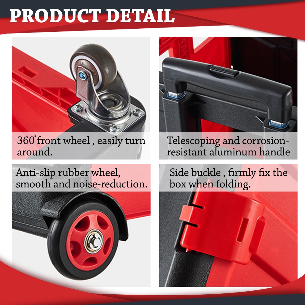 Worthbuy 75L Foldable Shopping Cart Troli Barang Trolley Cart Box ...