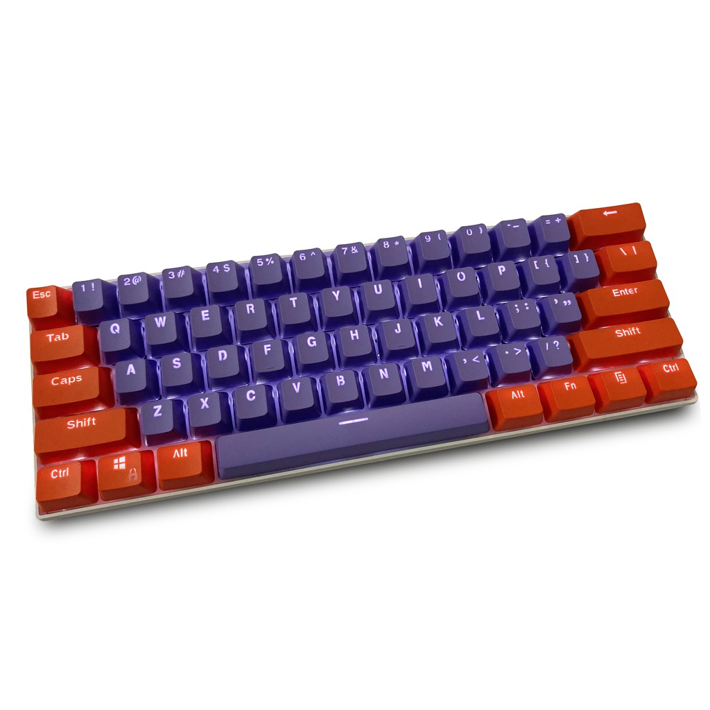 Orange purple keycaps，61 keycaps, PBT keycaps, backlit two-color ...