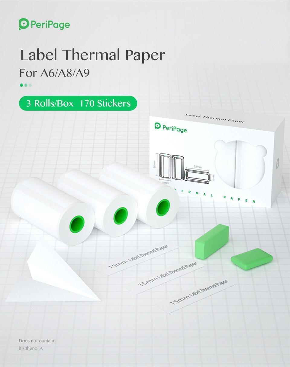 Peripage A6 Thermal Label Colorful Sticker and Translucent Notes Papers ...