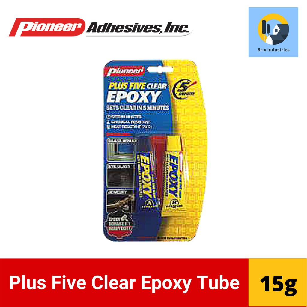 Pioneer Plus Five Clear Epoxy Tube 15 grams (15 ml) Sets Clear in 5 ...