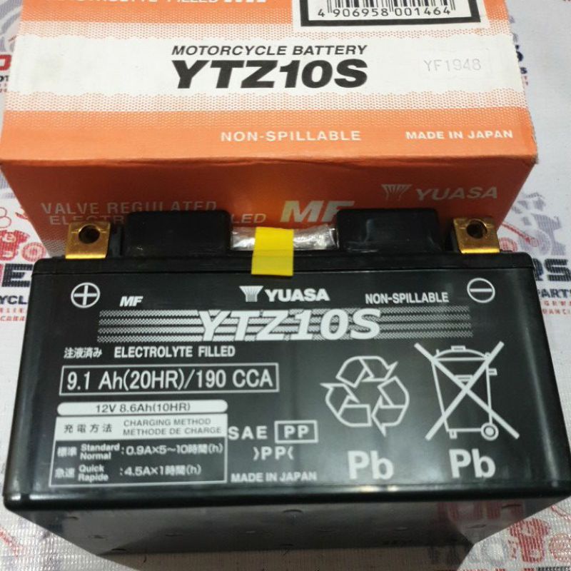 YTZ10S YUASA JAPAN BATTERY MAINTENANCE FREE 12V ( YTZ10S-Y-J ) | Shopee ...