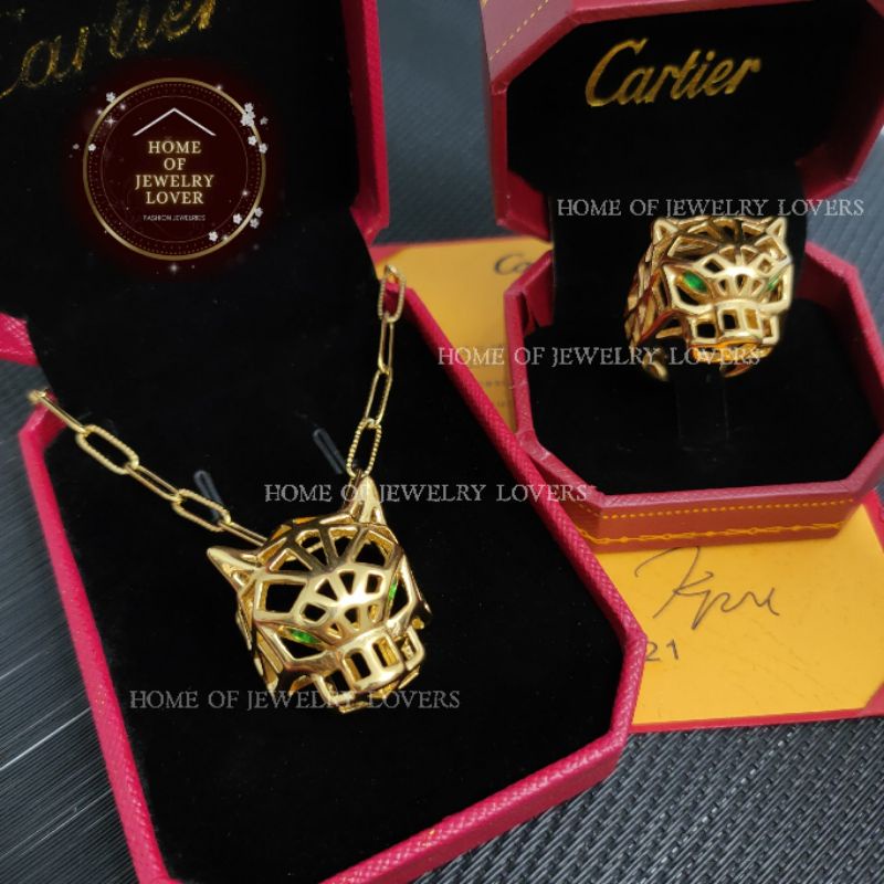 Panther ring Green eyes/necklace pendant Nontarnish | Shopee Philippines