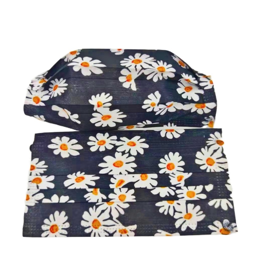 Black Daisy 10/50PCS 3ply Face Mask for Adult Disposable Mouth Masks ...