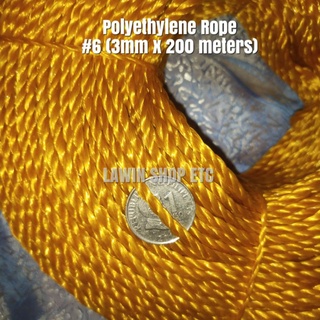 Nylon Rope #6 (3mm x 200 meters) Orange, Black, Green Polyethylene Rope ...