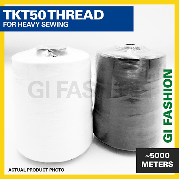 5000 METERS TKT50 Sewing Thread sinulid for heavy sewing black white ...
