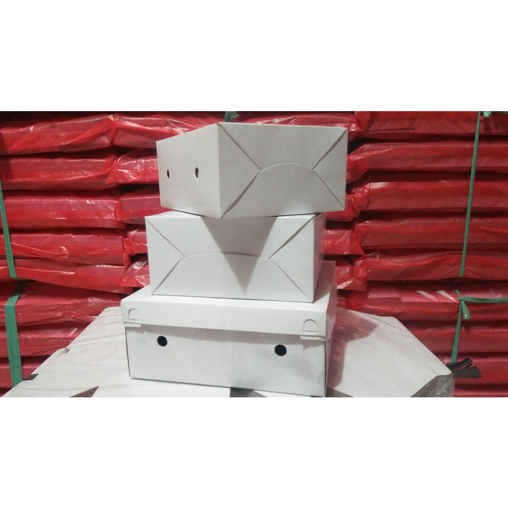 PUTIH Rice Box/Snack Box/Cake Box/Plain White GS uk. 15cm x 15cm x 7cm ...