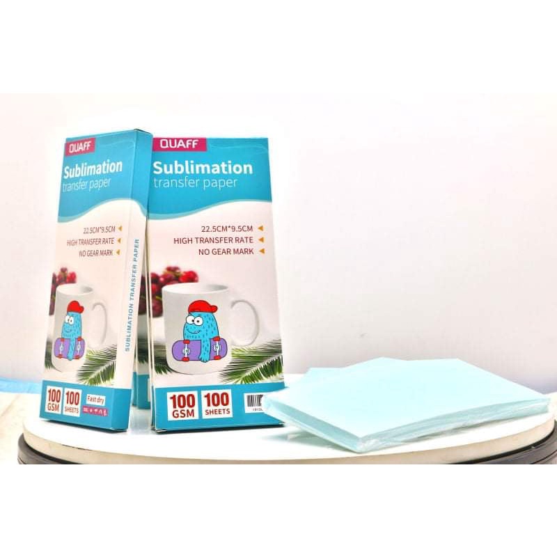 QUAFF Sublimation Transfer Paper 100gsm (22.5cm*9.5cm ) 100 sheets ...