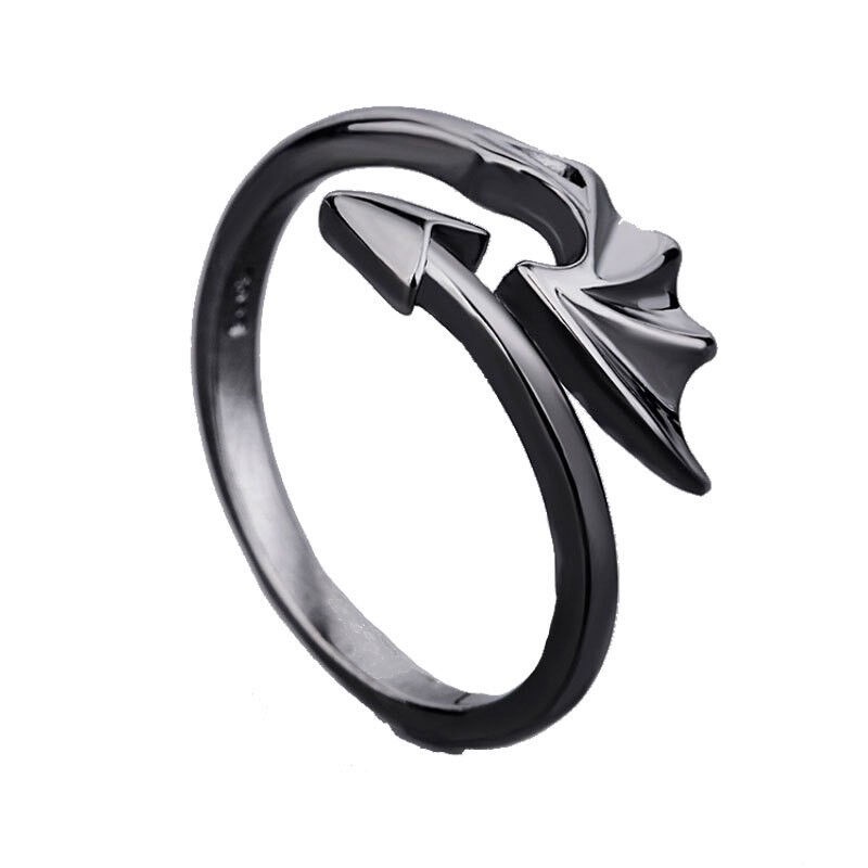 New Fashion Personality Couples Ring Plated Angel Demon Wings Trend Rings For Lovers Diy Jewelry