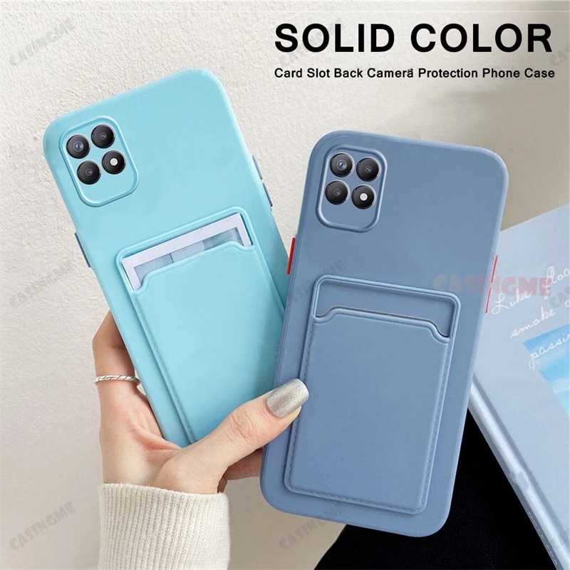 Silicone Card Slot Back Case For Realme 8i Camera Protection Phone Case ...