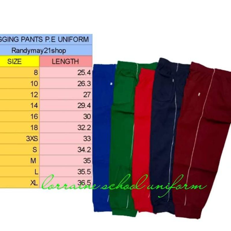 jogging pants cotton fabric.PE uniform | Shopee Philippines