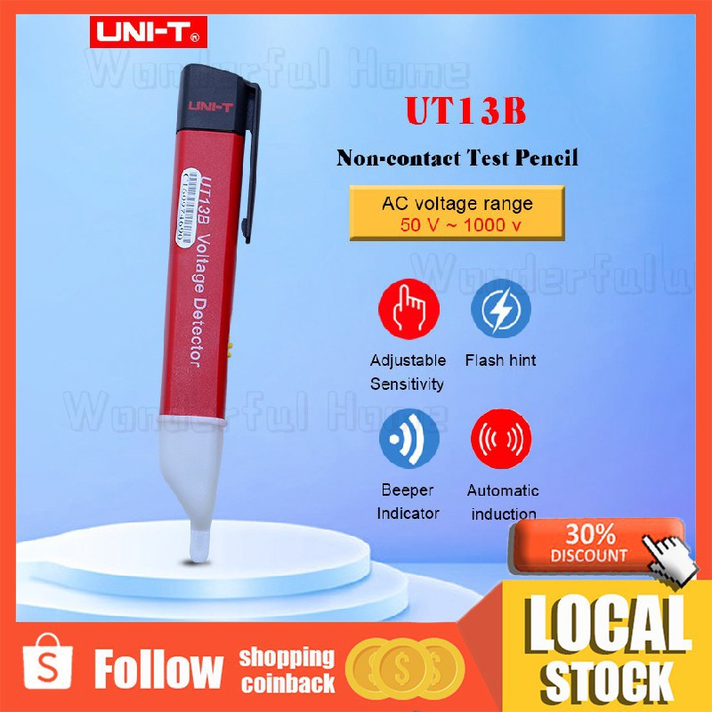 UNI-T UT13B Tester AC Voltage Tester Pen Non-Contact Volt Alarm ...