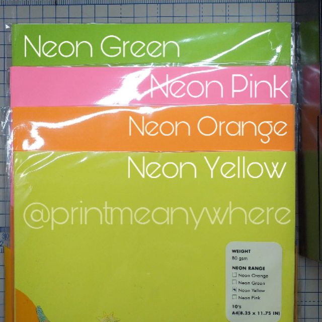 Biotop Neon Color Paper 80gsm 10s | Shopee Philippines