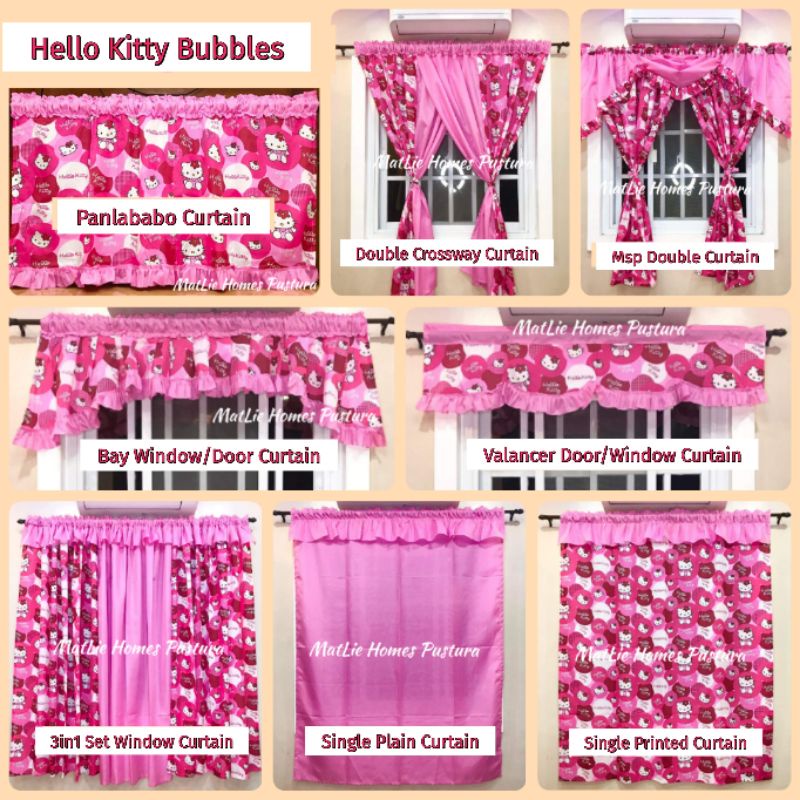 Hello Kitty Bubbles Curtains for Valancer Door Window Panlababo ...