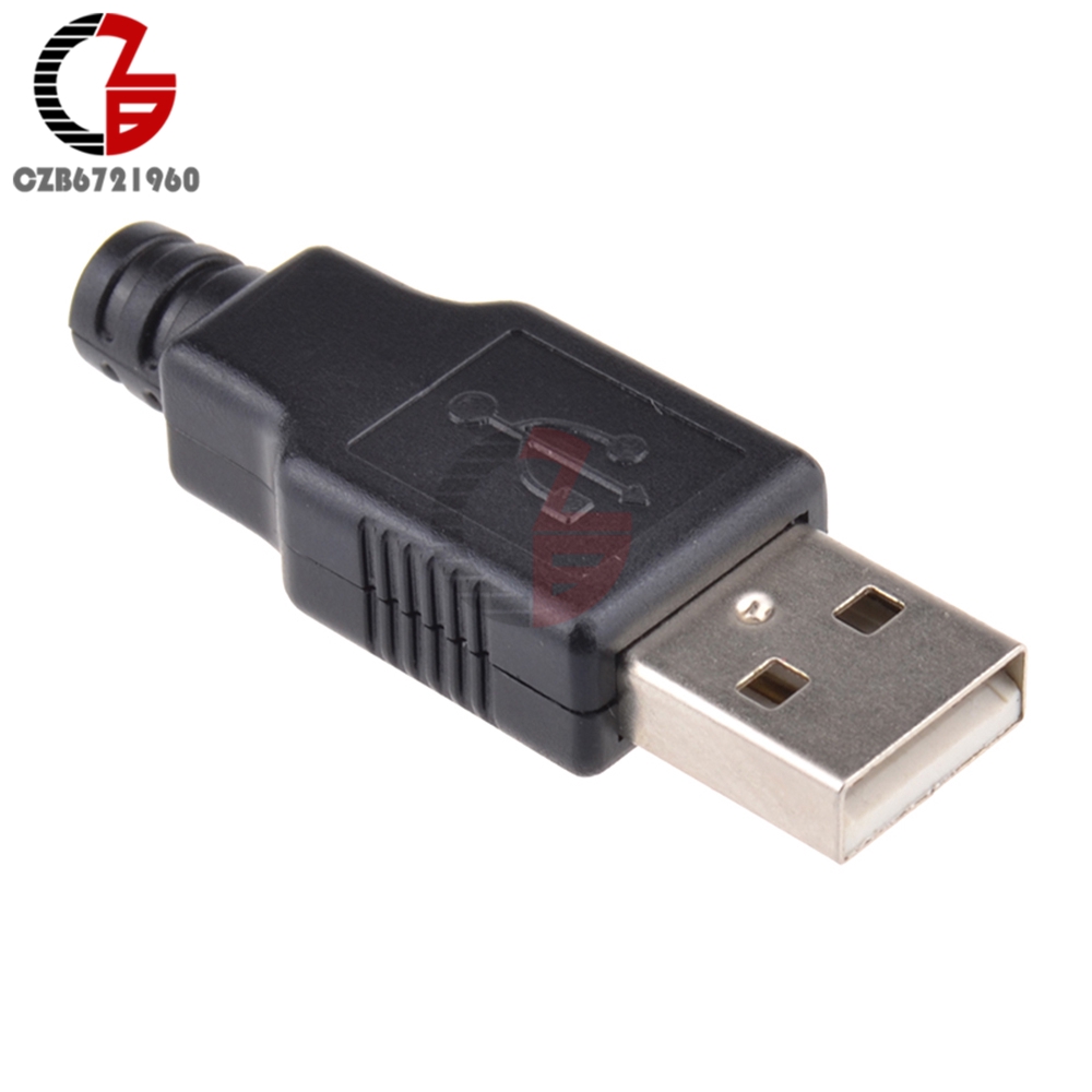 10Pcs USB2.0 Type-A Plug 4-pin Male Adapter Connector 4Pin USB Jack ...