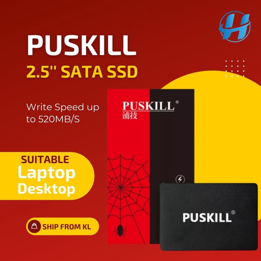 PUSKILL 2.5inch SATA 128GB 256GB 480GB 512GB 1TB SSD faster than Kingston A400 WD Green Solid ...