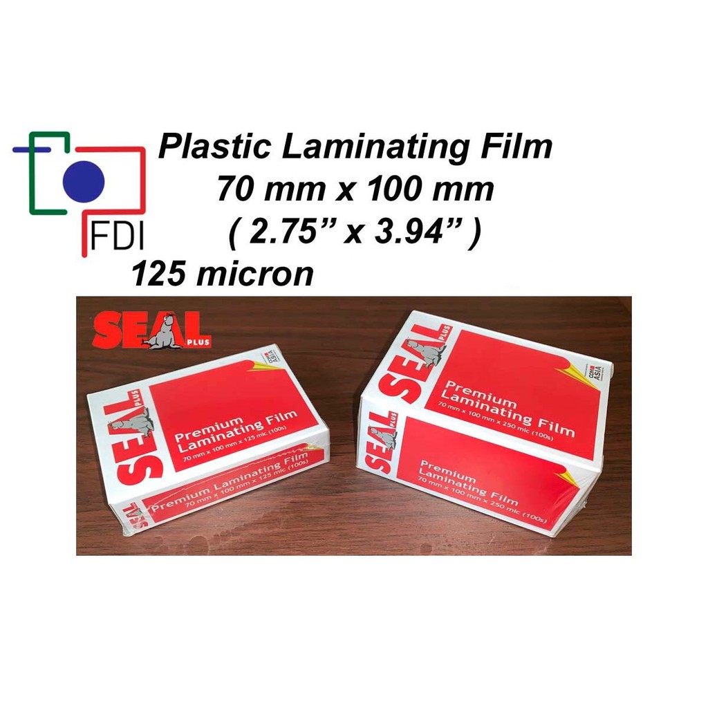 SEAL LAMINATING POUCH FILM 70 X 100 MM 2R SIZE 125 mic microns GMP ...