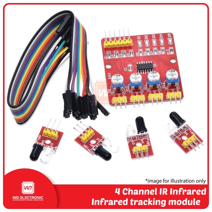 4 Channel IR Infrared tracking module 4 Infrared Avoidance sensor ...