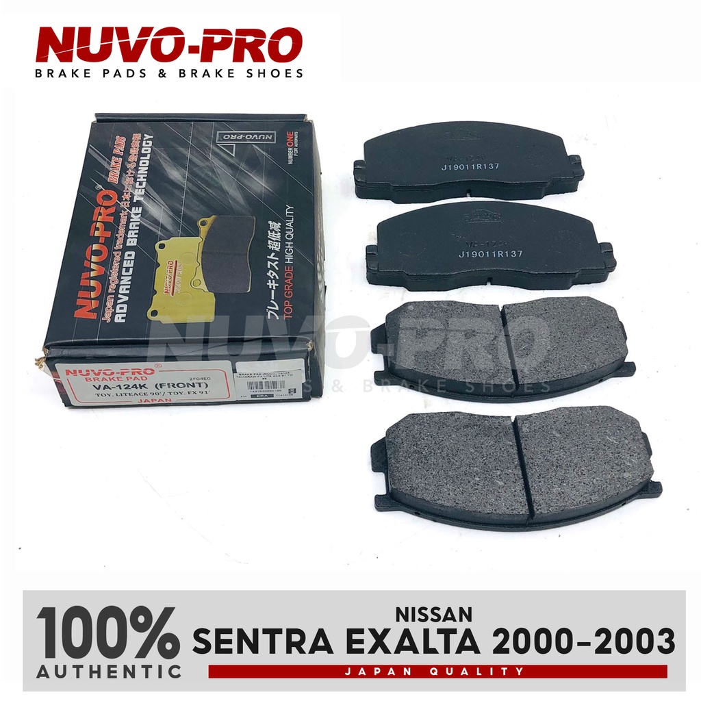 Nuvo Pro Brake Pad Toyota Tamaraw Fx 1991 to 1994 Va-124k Set | Shopee ...