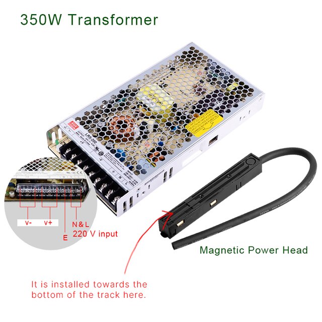 Trazos Led Magnetic Track Light System Accessories Rail Connector Power ...