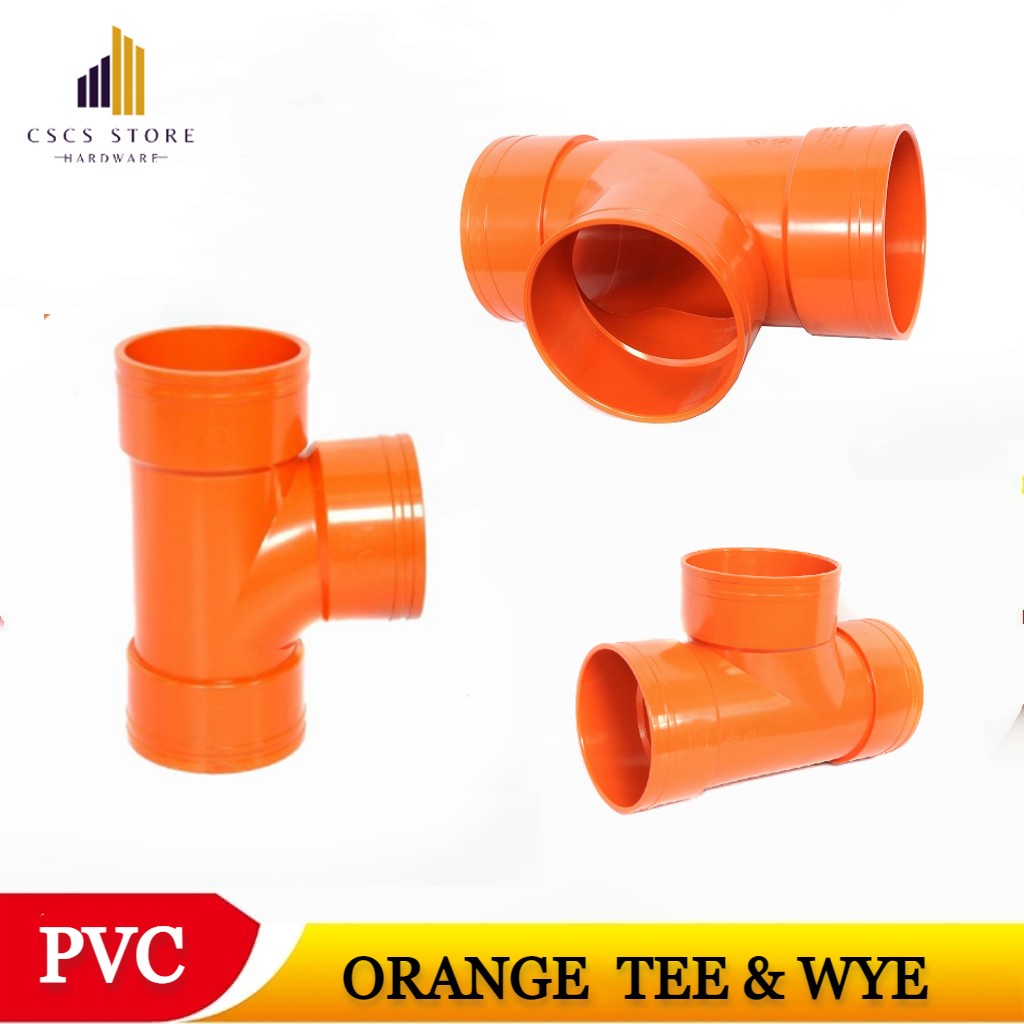 PVC ORANGE FITTING TEE #2 / #3 / #4 / 3X2 / 4X2 / 4X3 | Shopee Philippines
