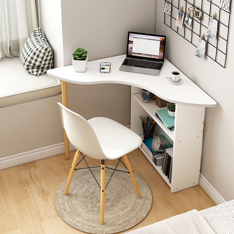 L-Shaped Study Desk Computer Corner With Chair Laptop Small Table Back ...