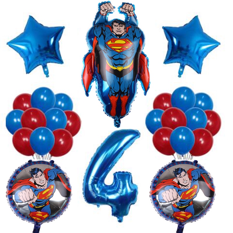 26pcs/set DC Superman Balloon 32inch Number Foil Balloons Baby Shower 1 ...