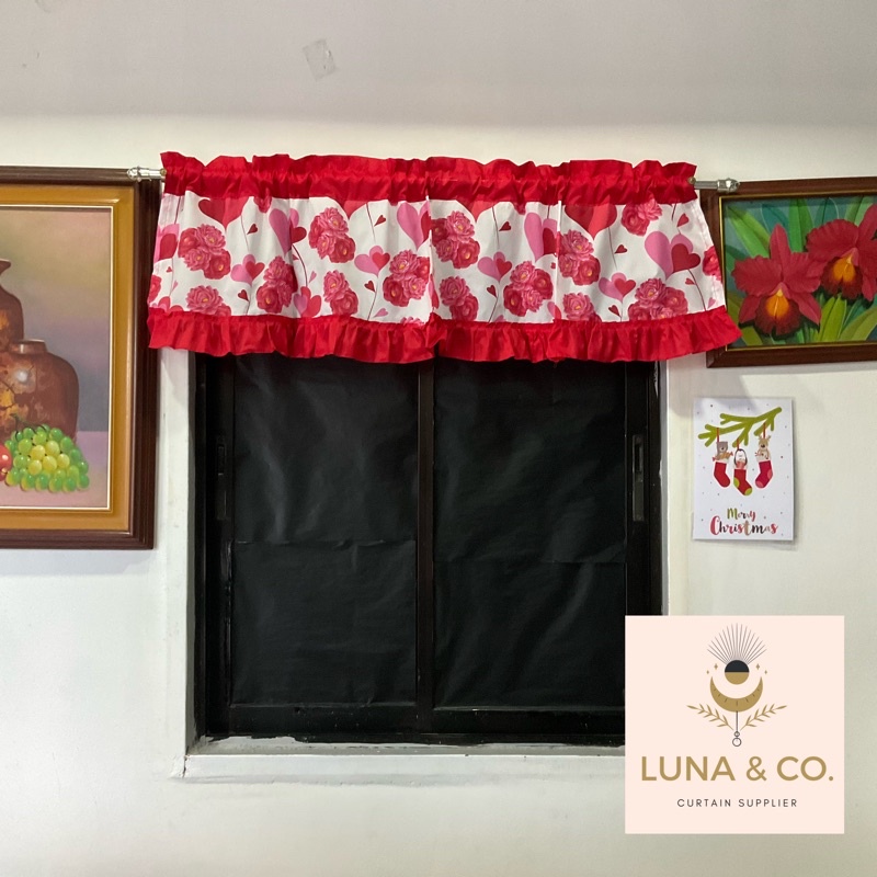 School Kurtina Valancer for Window and Door Curtain 60x15inches Flower ...