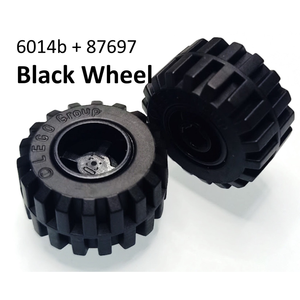 LEGO Parts 6014b and 87697 11mm D. x 12mm Wheel and 21mm D. x 12mm Tire ...