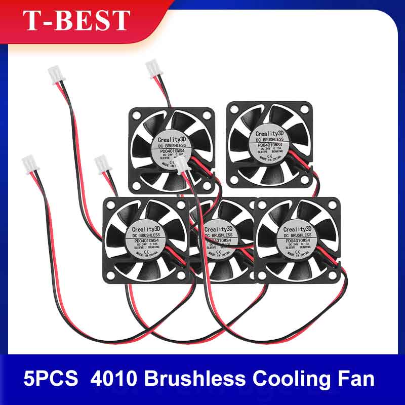 5PCS Creality 3D 4010 Brushless Cooling Fan 24V 40 * 40 * 10mm with ...