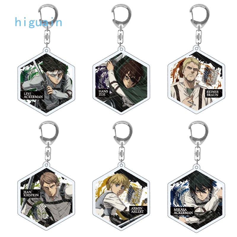 Anime Attack On Titan Keychain Cartoon Levi Ackerman Eren Jaeger ...