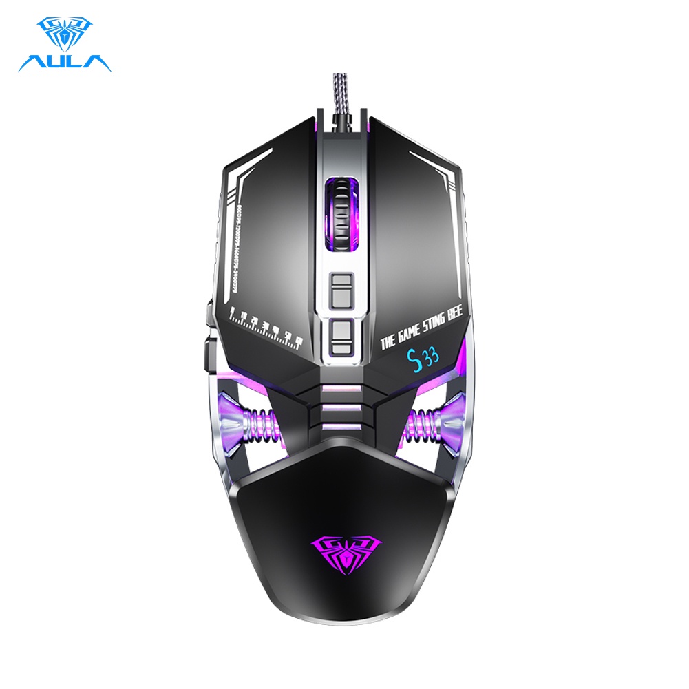 AULA S33 Professional Gaming Mouse Usb Mice Rgb Colorful Backlight 4 ...