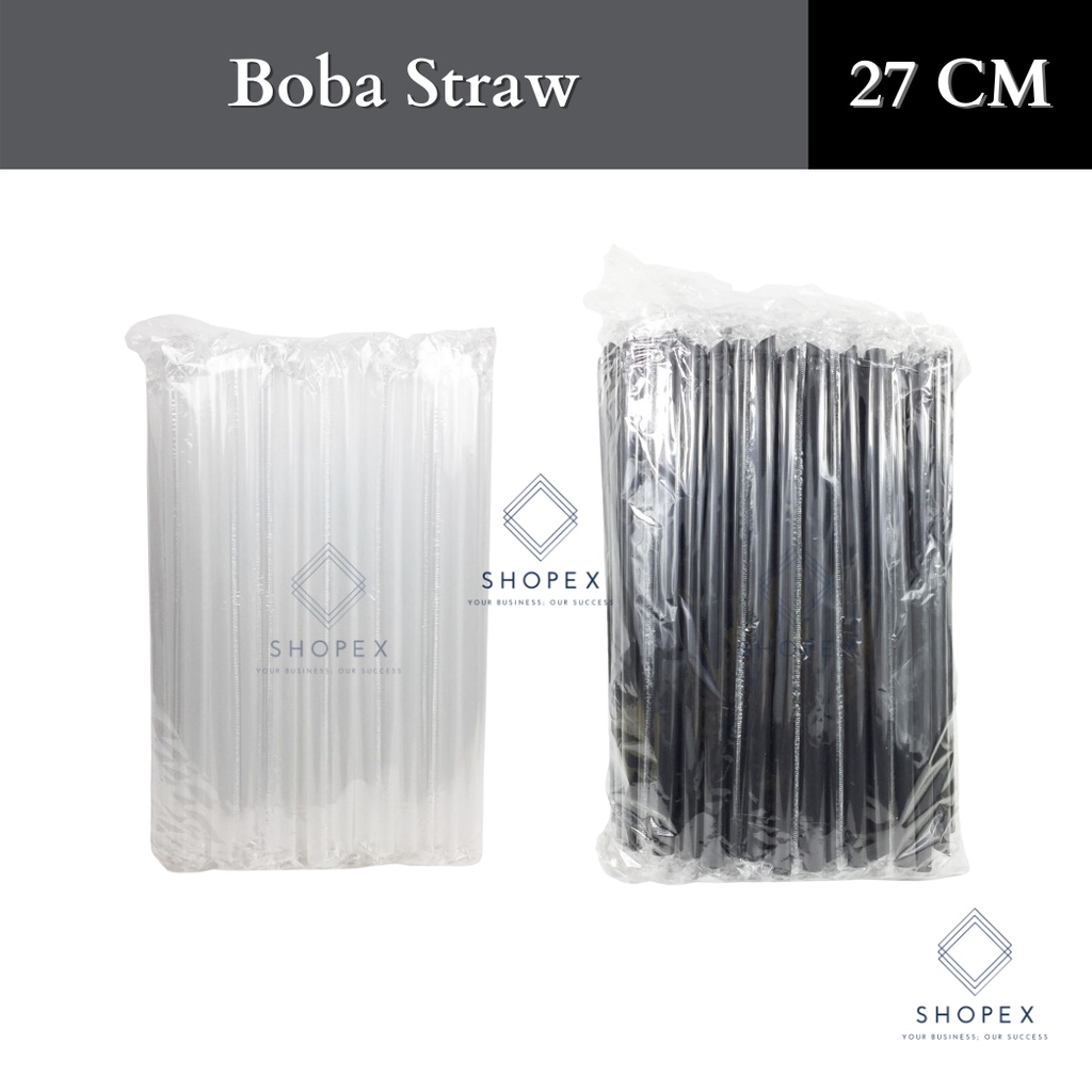 Boba Straw Individual Wrapped 27 CM (100 pcs) Milktea Straw / Sago ...