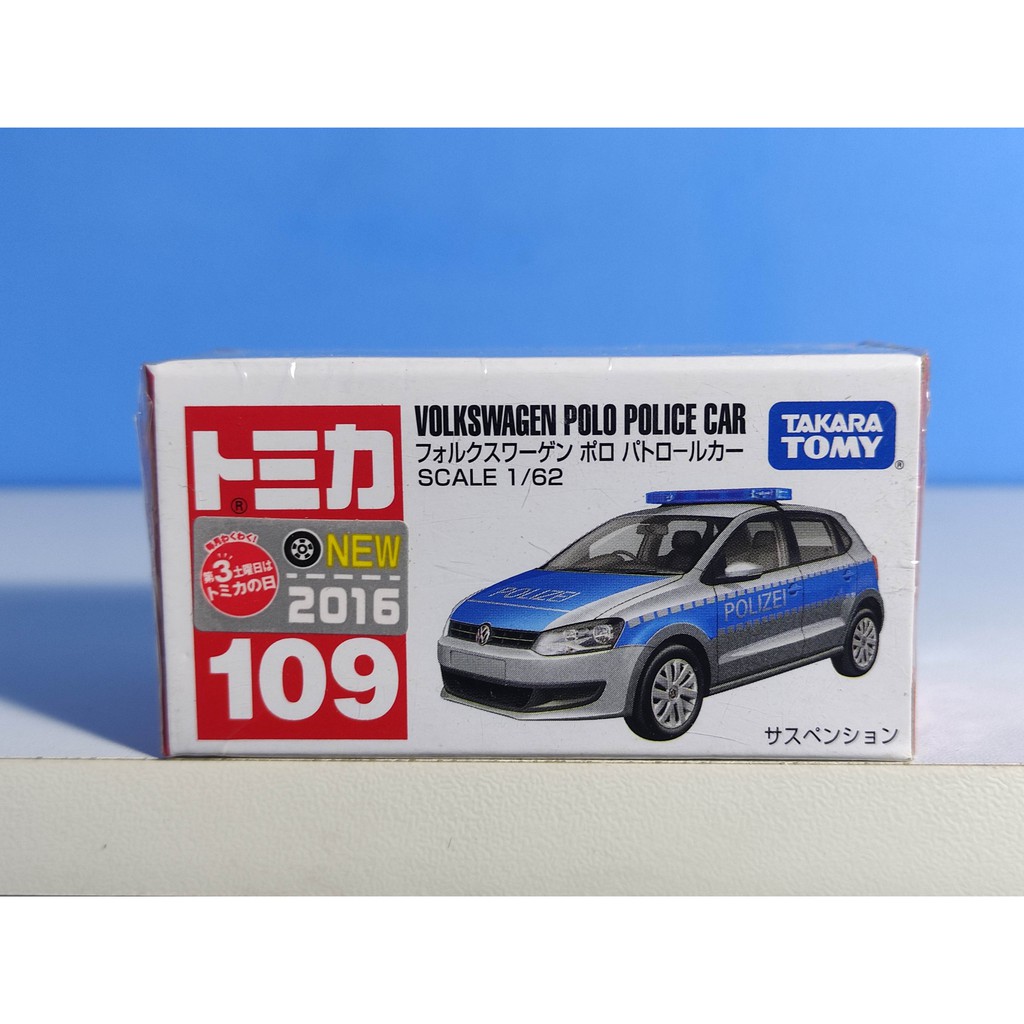 Takara Tomy 2016 Tomica No. 109 Volkswagen Polo Police Car (Japan Batch ...