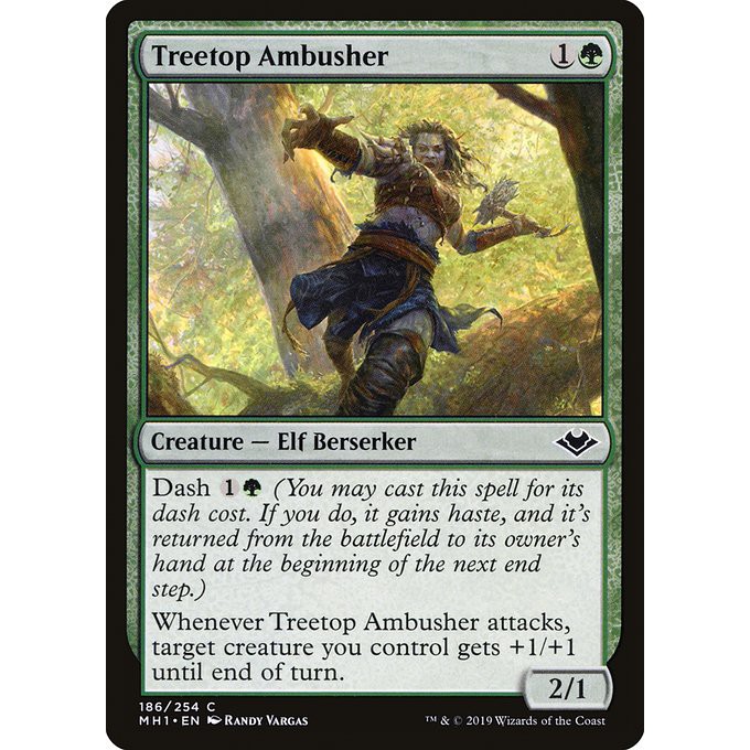 Magic the Gathering : Treetop Ambusher - MH1 MINT - MTG Green Elf ...