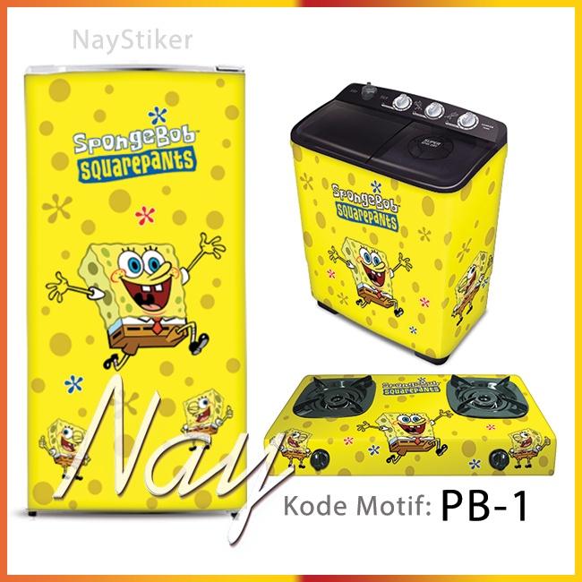 Sticker 1 & 2-door Refrigerator, Stove, Washing Machine Spongebob ...