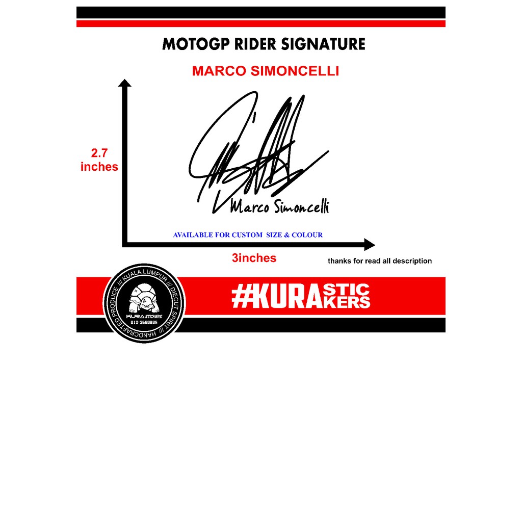 Stiker Motor. Stiker Sign MotoGP. Sign Marco Simocelli | Shopee Philippines