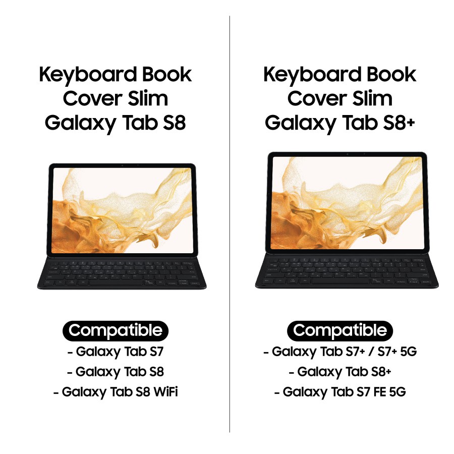 Original Samsung Galaxy Tab S8 Plus Book Cover Keyboard Slim | Shopee ...