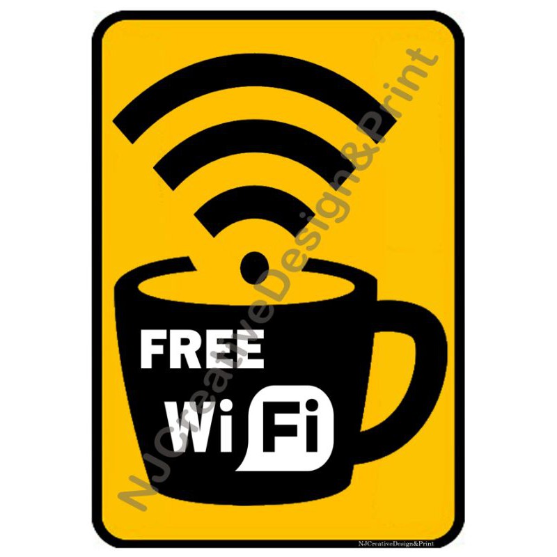 FREE WIFI Coffee Signage-A4. Size | Shopee Philippines