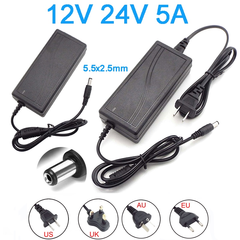 Universal Transformer Charger Adaptor AC 100-240V DC 12V 5A Power ...