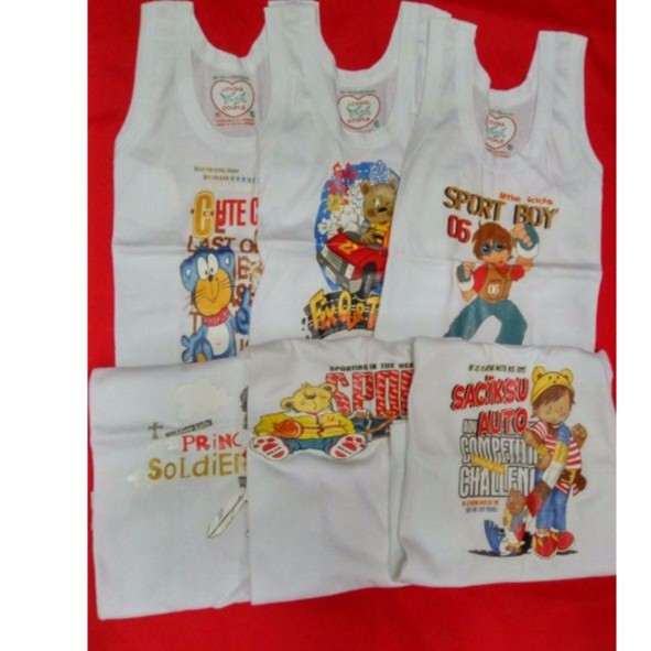 100% COTTON LOVING COUPLE SANDO WHITE WITH PRINTED SANDO BABIES KIDS ...