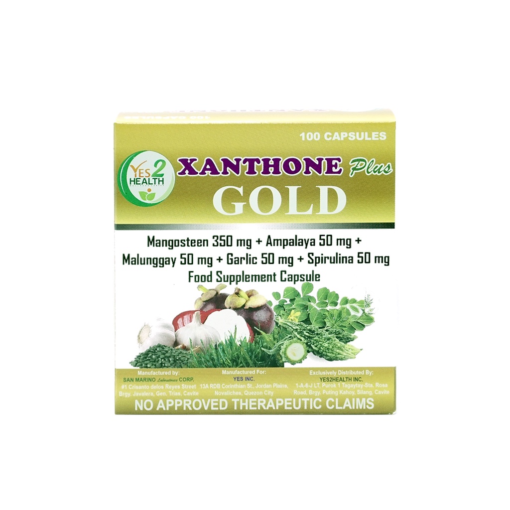 Xanthone Plus Gold Mangosteen Ampalaya Malunggay Garlic Spirulina 550mg ...