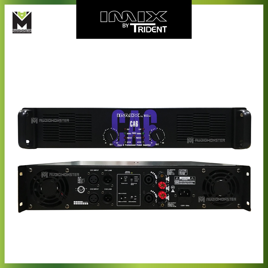 IMIX Trident CA-6 400WX2 8 Ohms 600Wx2 4 Ohms Powered Amplifier ...