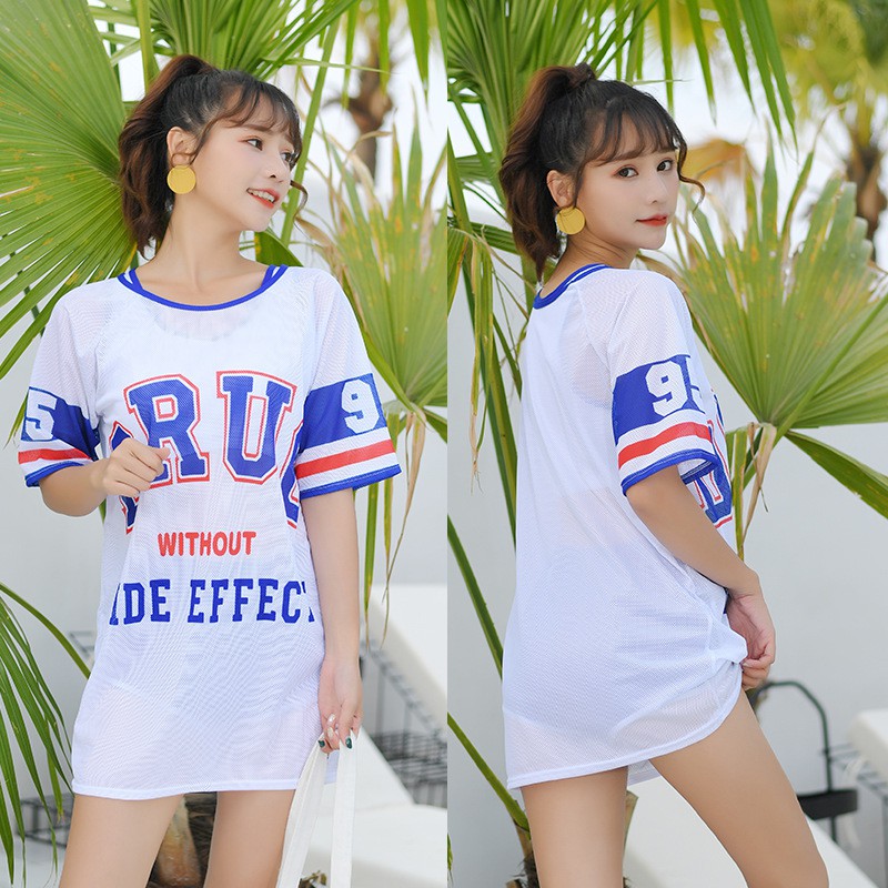 Swimsuit Female Split Three-Piece Student Water Sport Conservative Cute ...