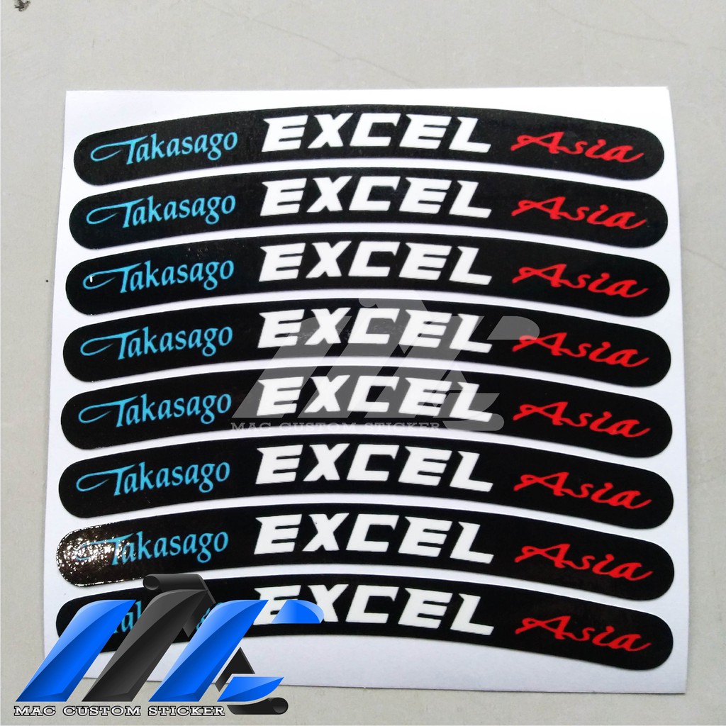 Sticker LIST VELK VELK RIMS - TAKASAGO STICKERS CONTENTS 8 PCS ...