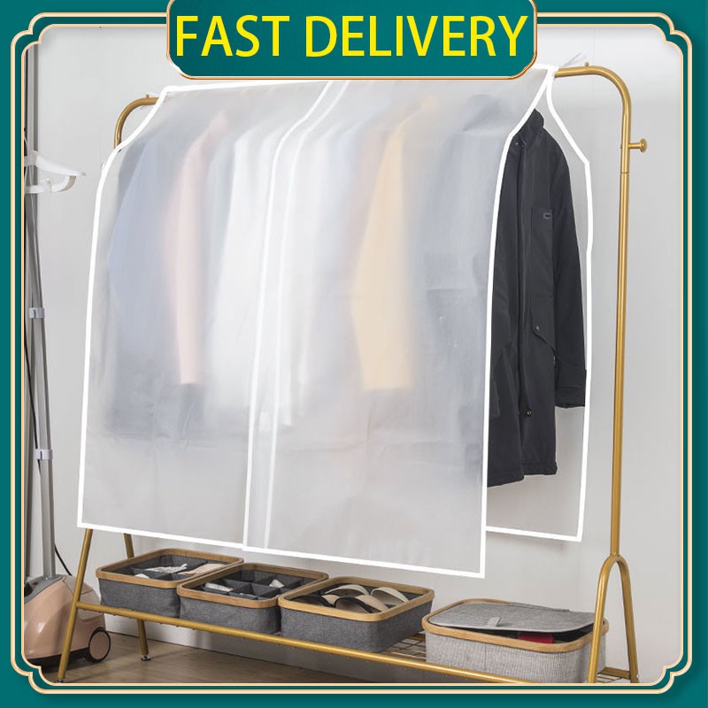 Transparent Dust Cover Fully Enclosed Clothes Cover Household Wardrobe ...