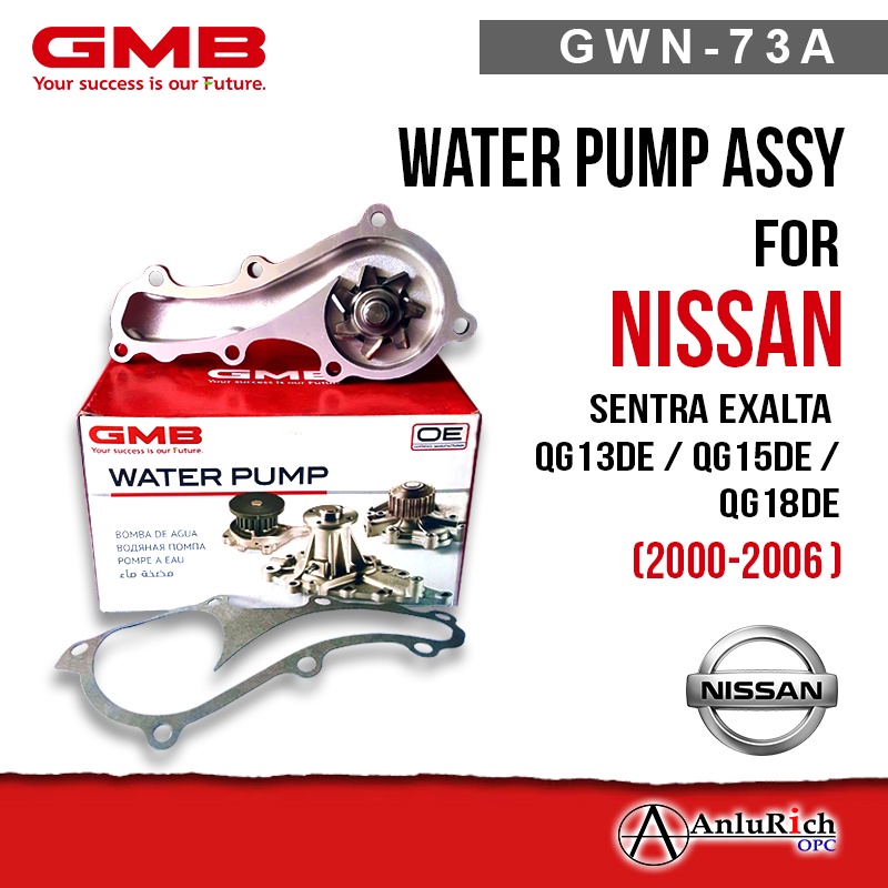 GMB WATER PUMP ASSY (GWN-73A) for NISSAN SENTRA EXALTA QG13DE / QG15DE ...