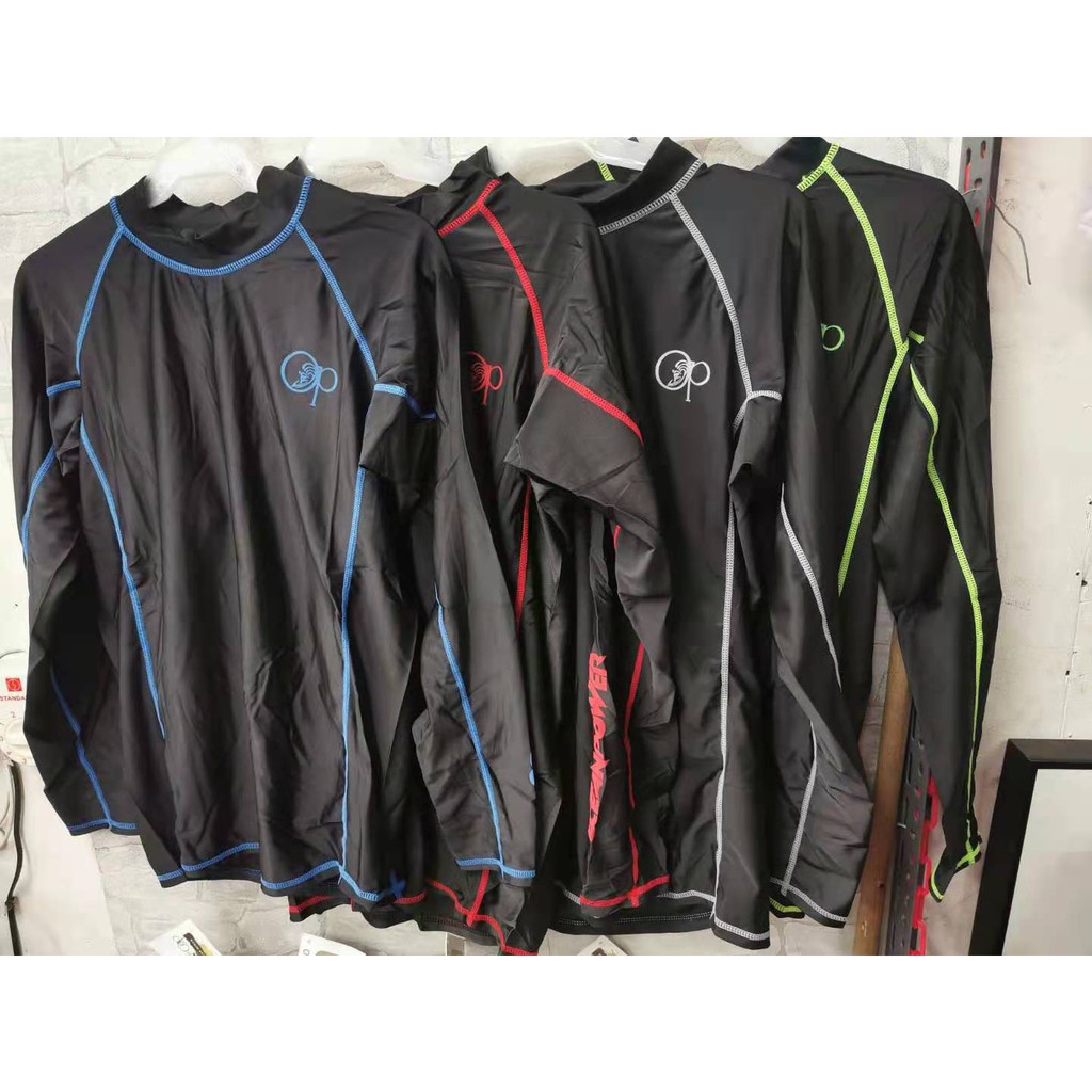 COD wholesale #102 OP rash guard swimsuit long sleeve top upper unisex ...